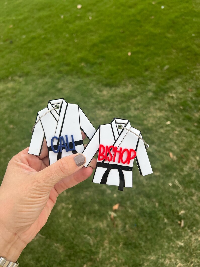 Jiu Jitsu Keychain, Personalized Gi Bag Tag, Karate Bag Tag, Martial ...