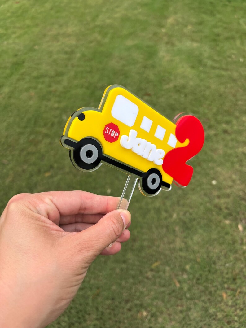 Bus Cake Topper, Wheels on the Bus, Bus Birthday Party - Etsy