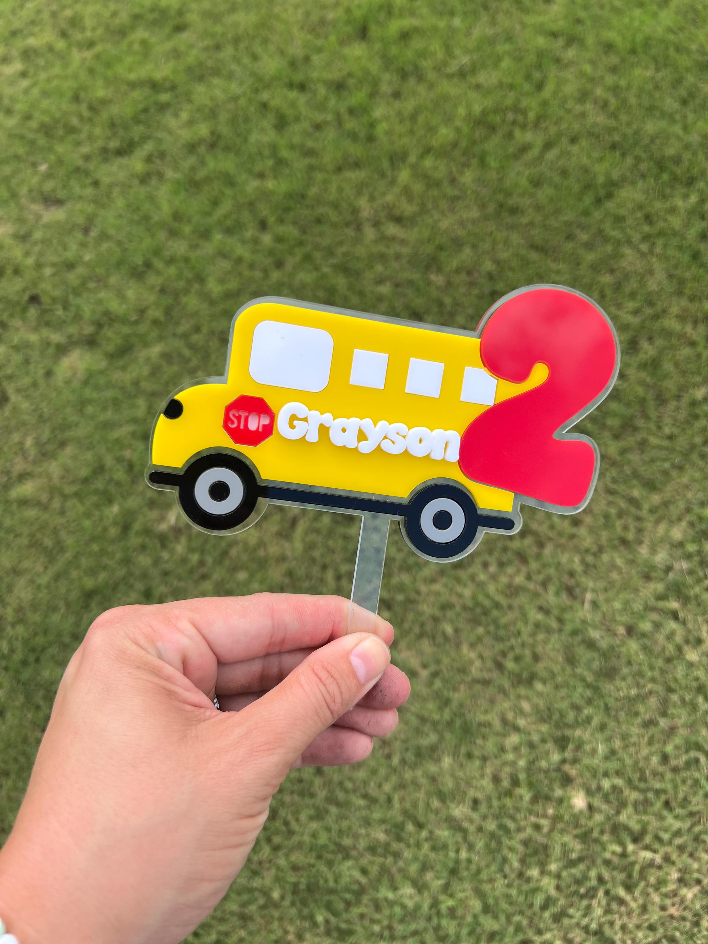 Bus Cake Topper, Wheels on the Bus, Bus Birthday Party - Etsy