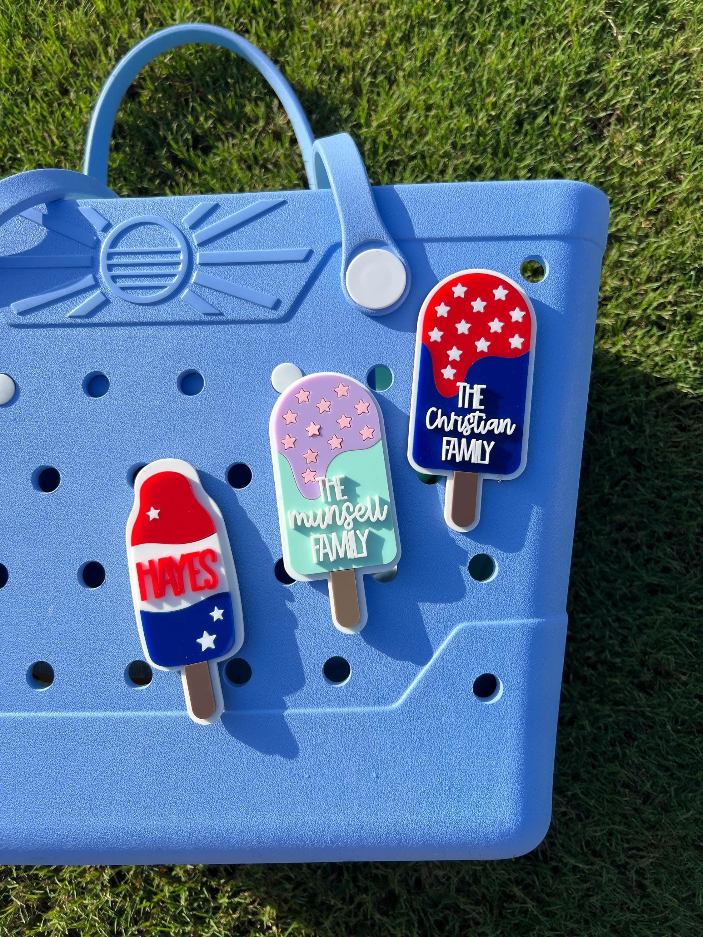 Summer Bogg Bag Tag Collection – Personalized Acrylic Pool Bag Name ...