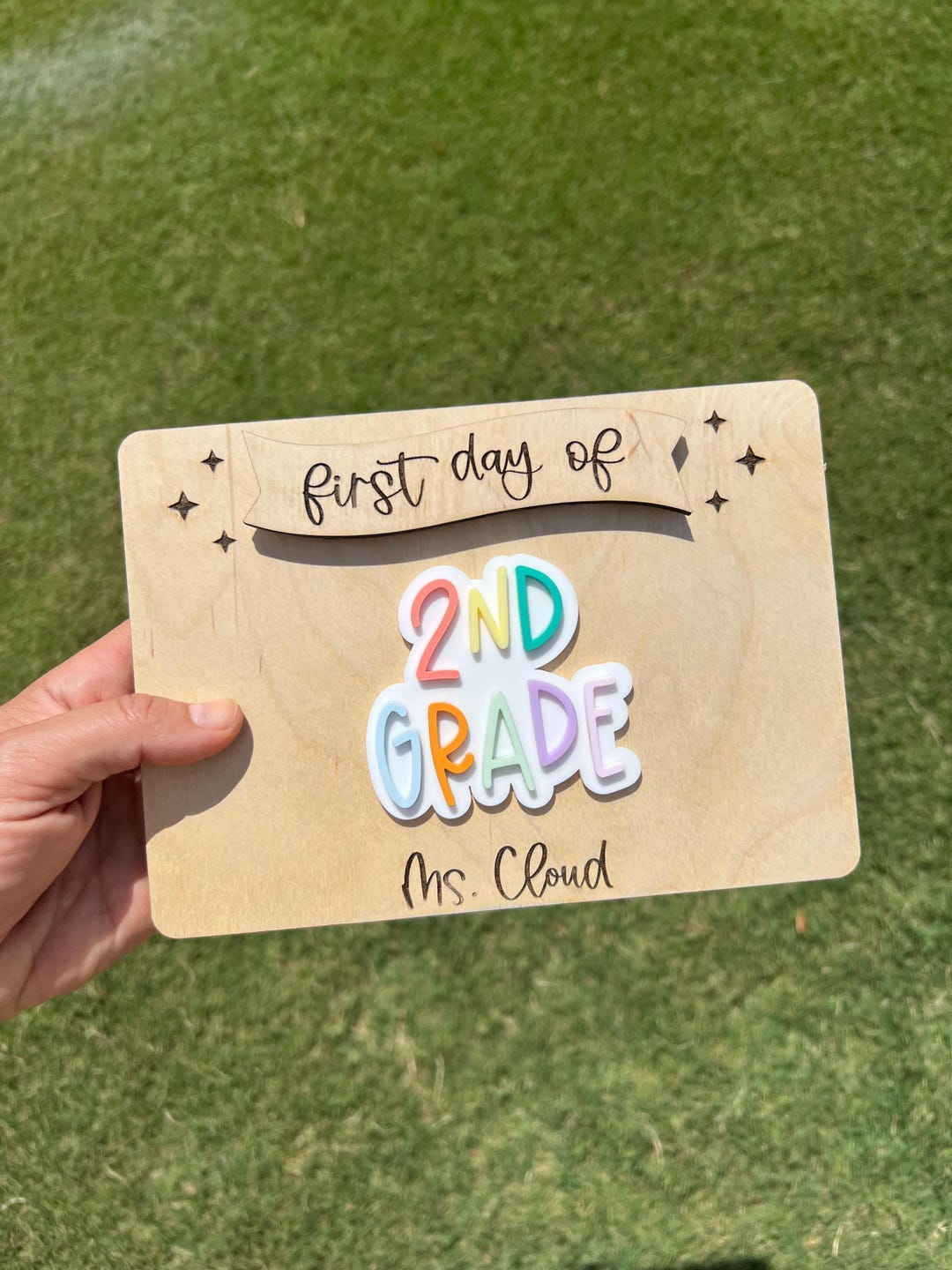 Teacher Sign, First/last Day School Signs, Personalized Sign - Etsy