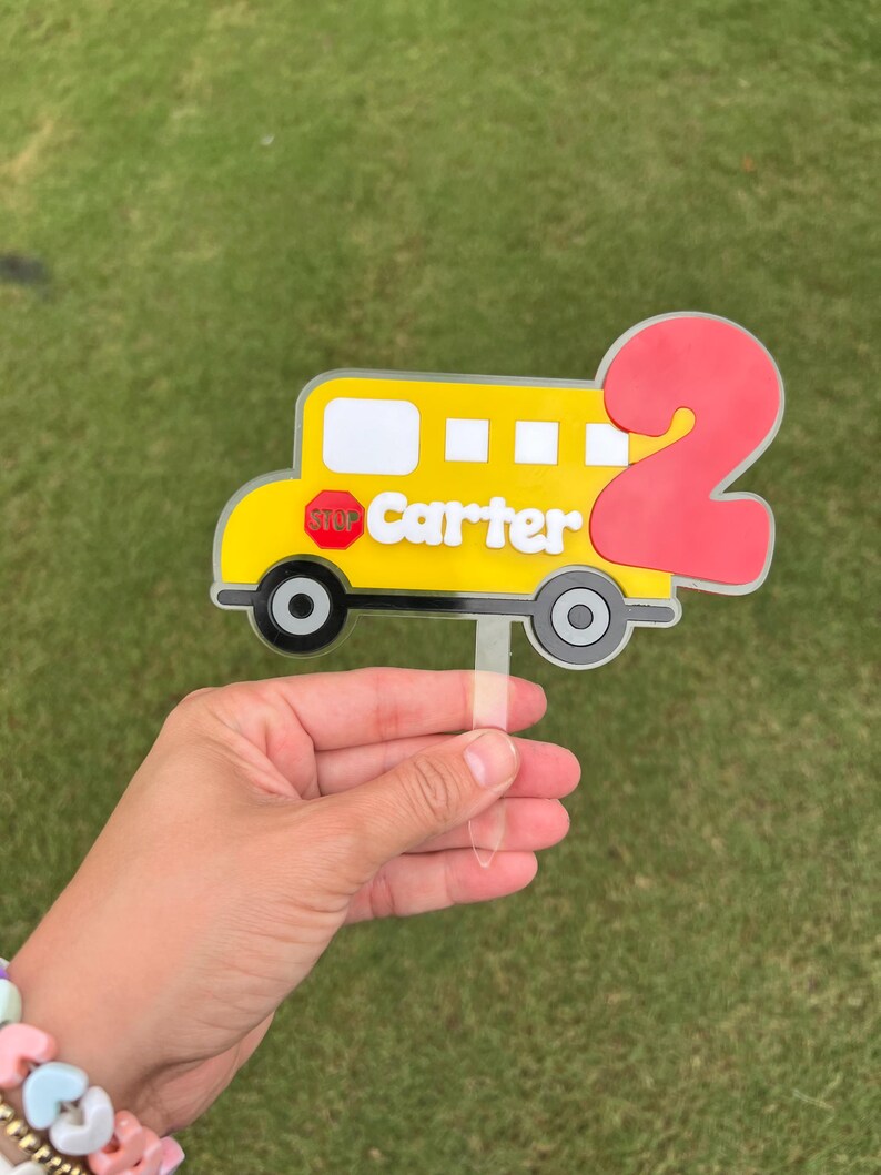 Bus Cake Topper, Wheels on the Bus, Bus Birthday Party - Etsy