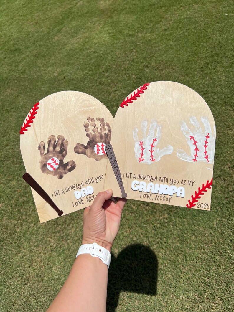 Baseball Handprint Sign, Father's Day Gift, Handprint Gift - Etsy