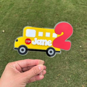Bus Cake Topper, Wheels on the Bus, Bus Birthday Party - Etsy