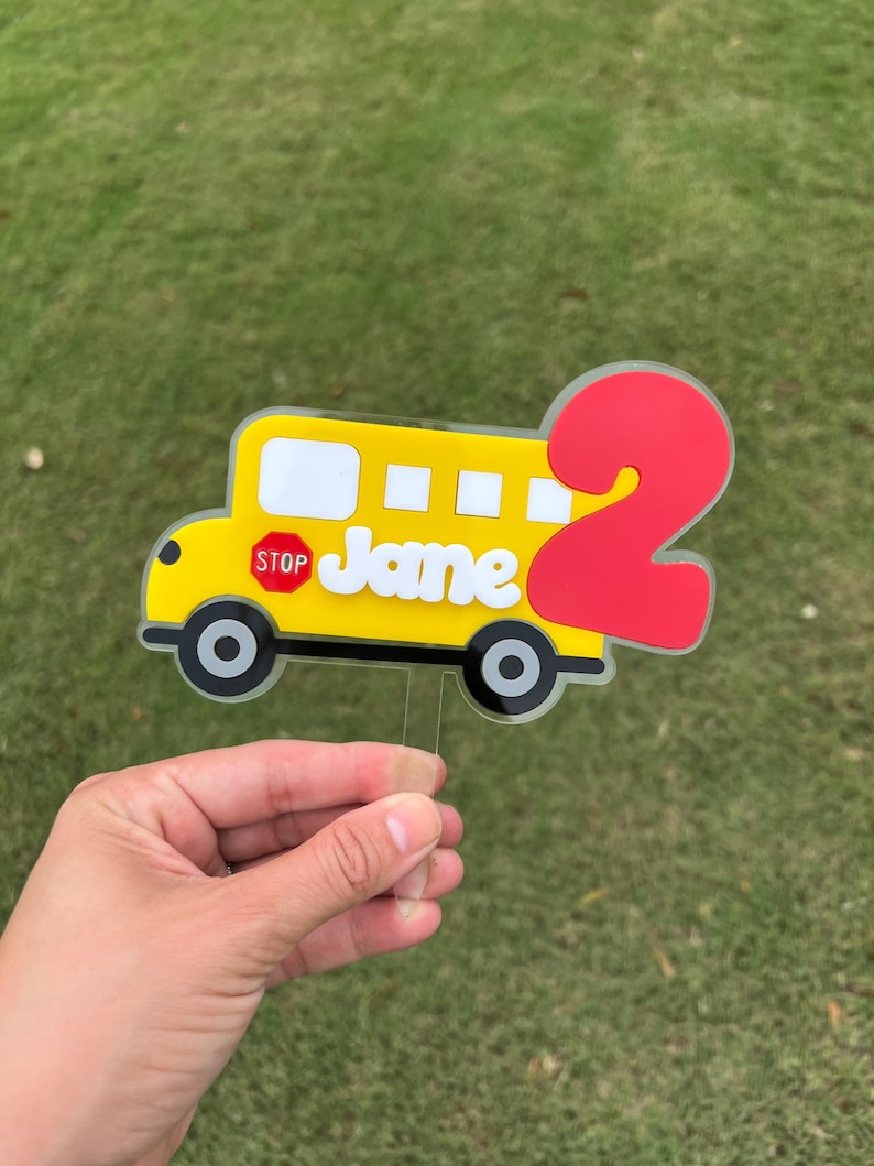 Bus Cake Topper, Wheels on the Bus, Bus Birthday Party - Etsy