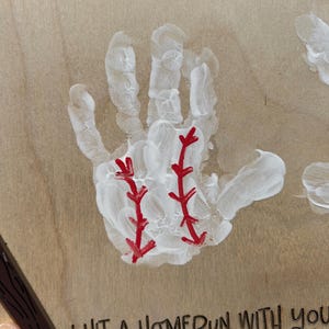 Baseball Handprint Sign, Father's Day Gift, Handprint Gift - Etsy