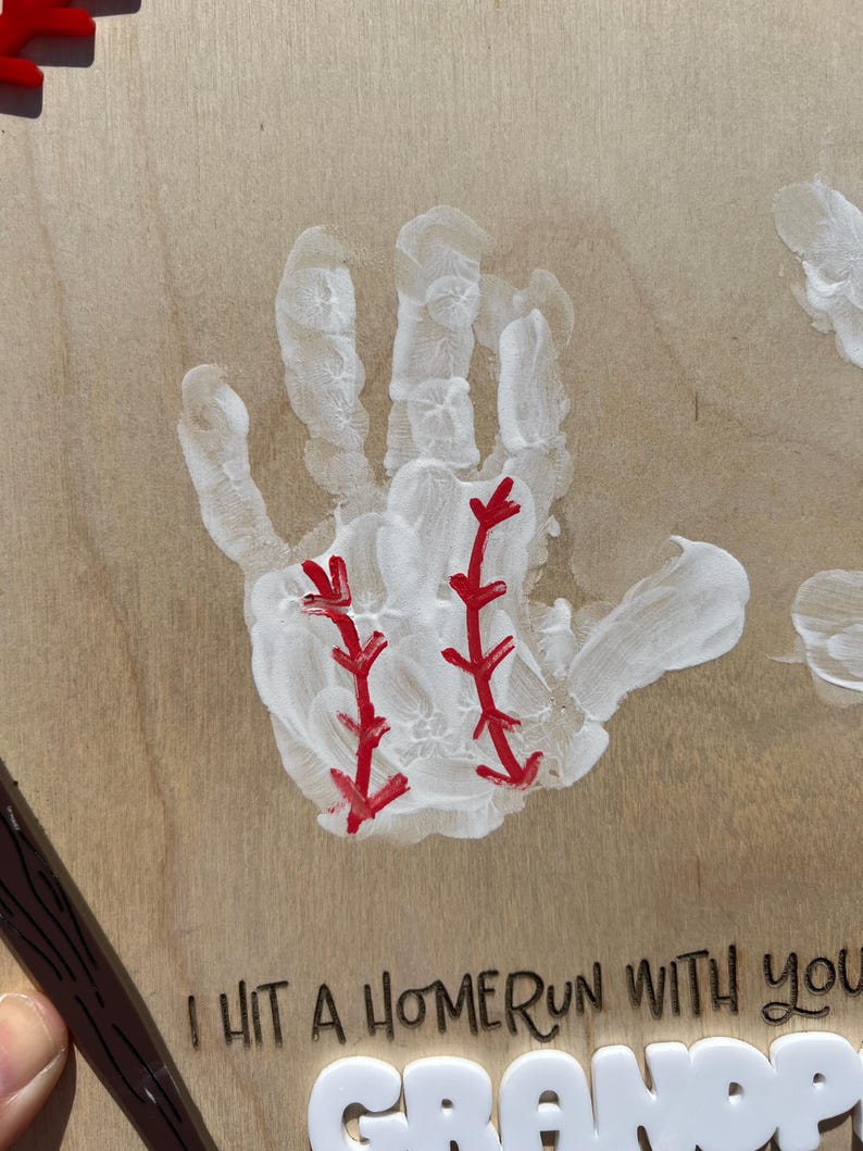 Baseball Handprint Sign, Father's Day Gift, Handprint Gift - Etsy Canada