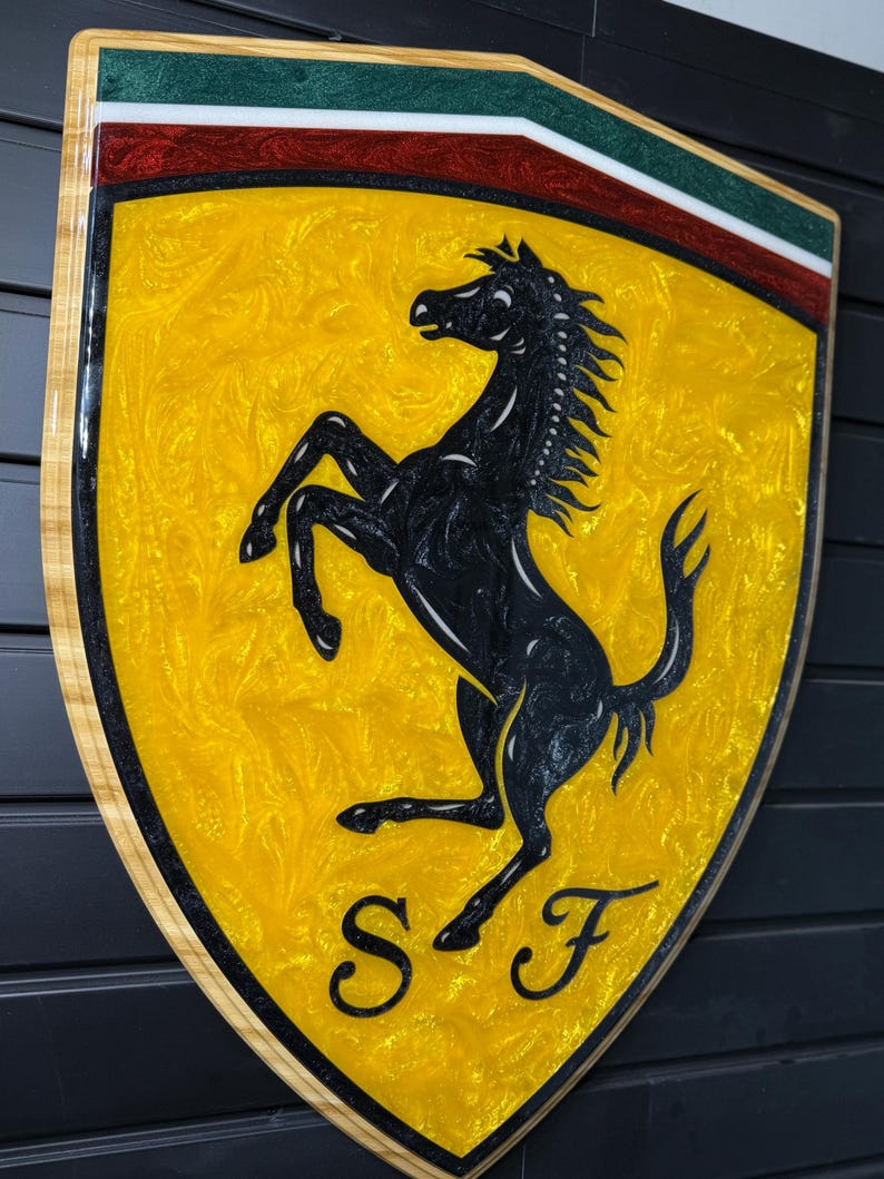 Handcrafted Italian Supercar Shield Wall Art (30” X 24” X 1”) - Etsy