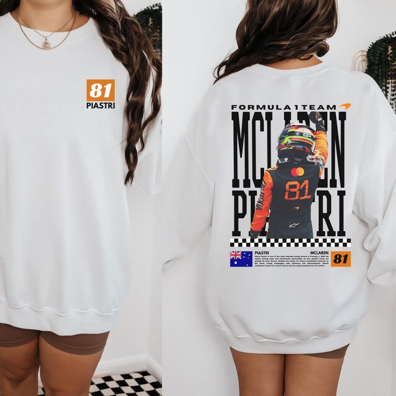 Oscar Piastri Mclaren F1 Sweatshirt: Vintage F1 Racing Fan Gift Shirt ...
