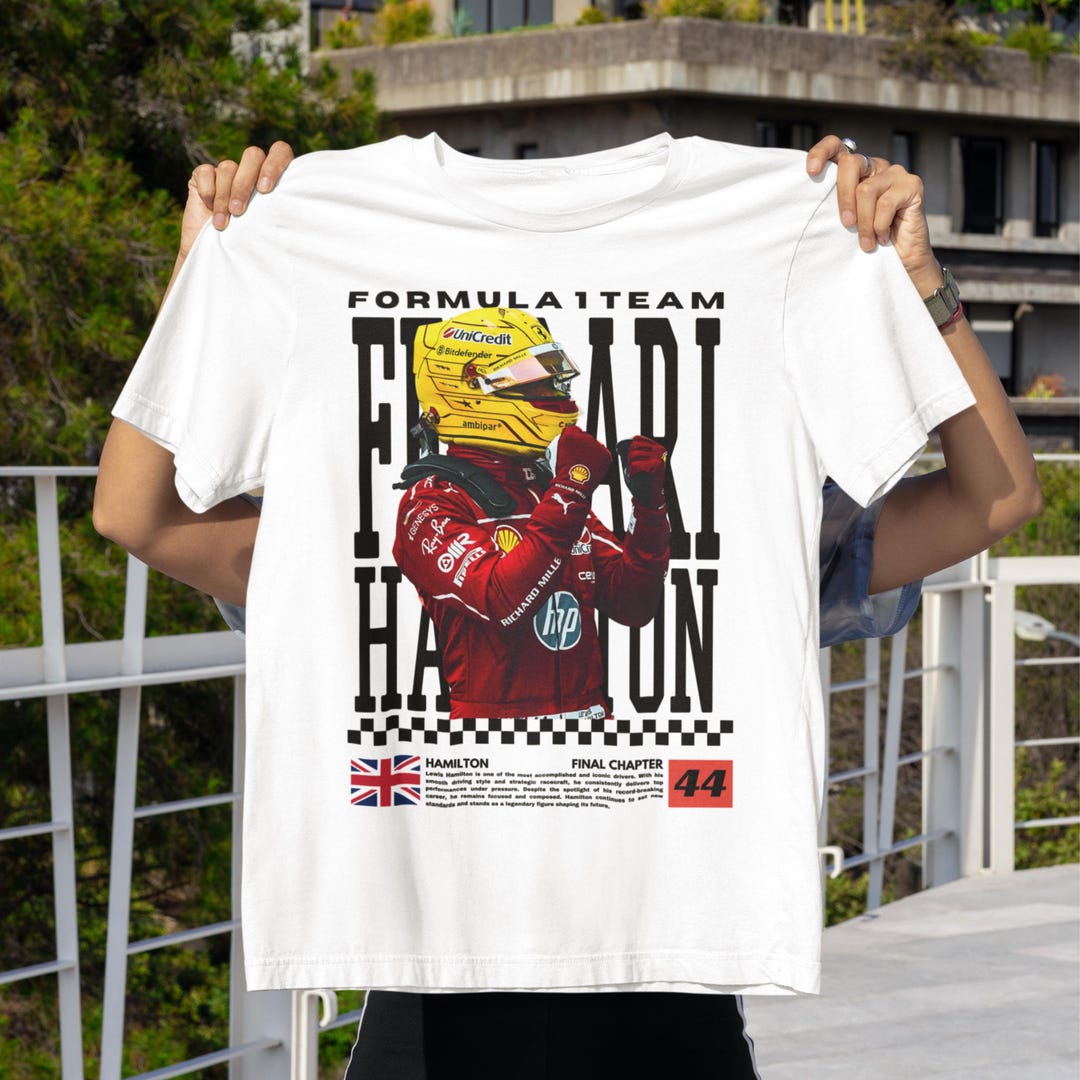 Lewis Hamilton Ferrari F1 T-shirt: Vintage Scuderia Racing Team Apparel ...