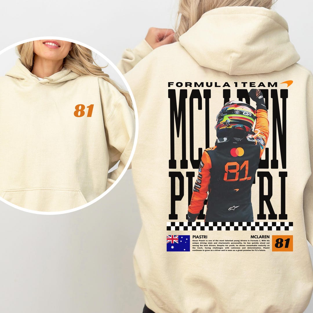 Oscar Piastri Mclaren F1 Hoodie: Vintage Formula One Merch Racing Team ...