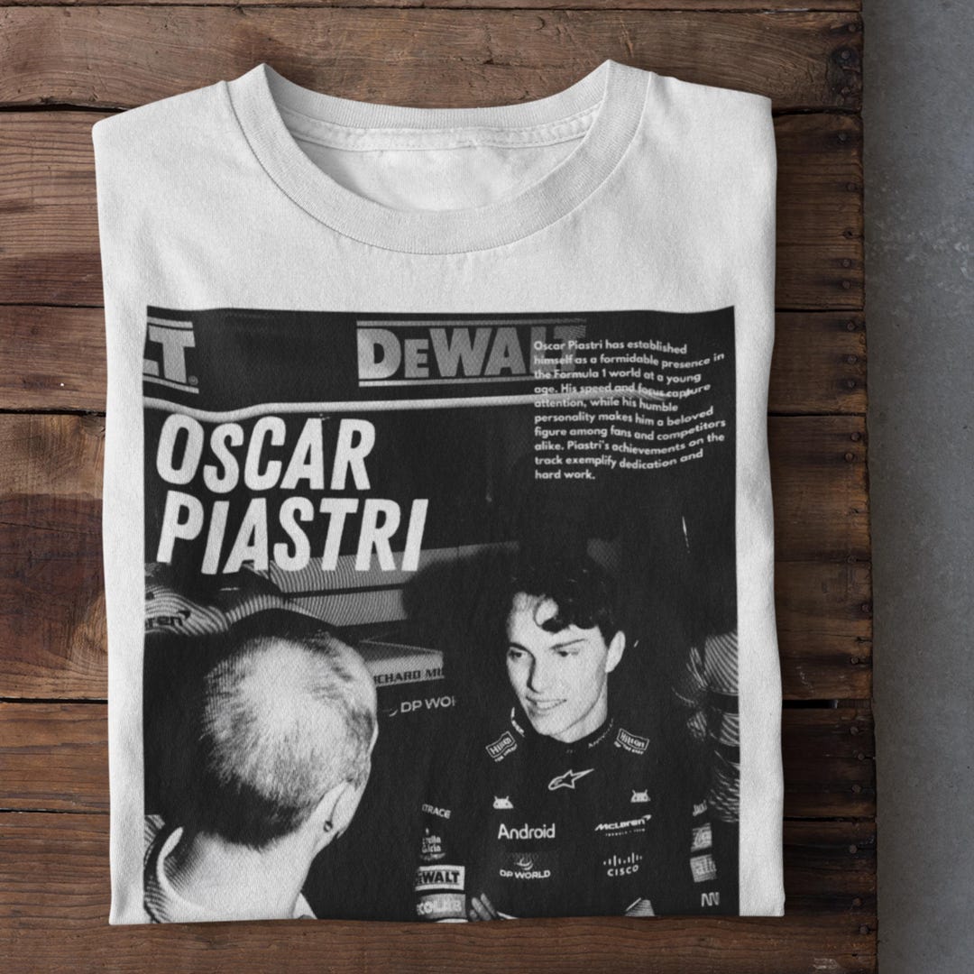 Oscar Piastri Mclaren F1 T-shirt: Vintage Halftone F1 Racing Team Shirt ...