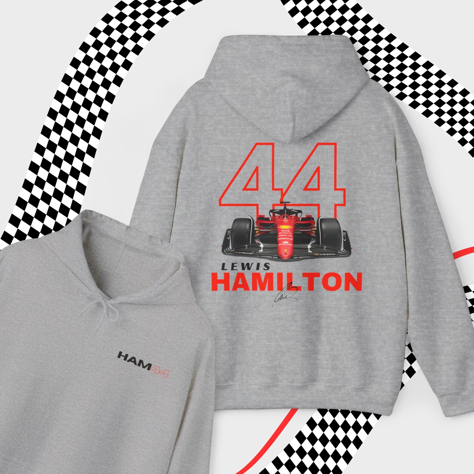 Lewis Hamilton Ferrari F1 Hoodie: Unisex Formula One Racing Sweatshirt ...