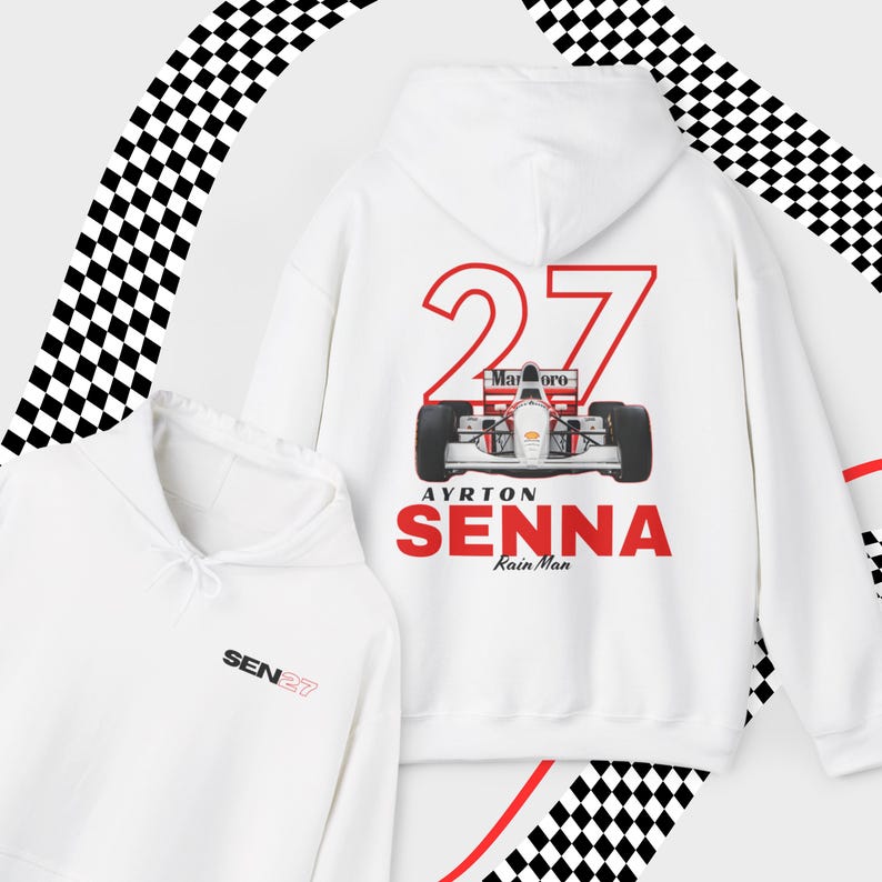 Ayrton Senna Hoodie: Vintage F1 Racing Driver Sweatshirt Formula One ...