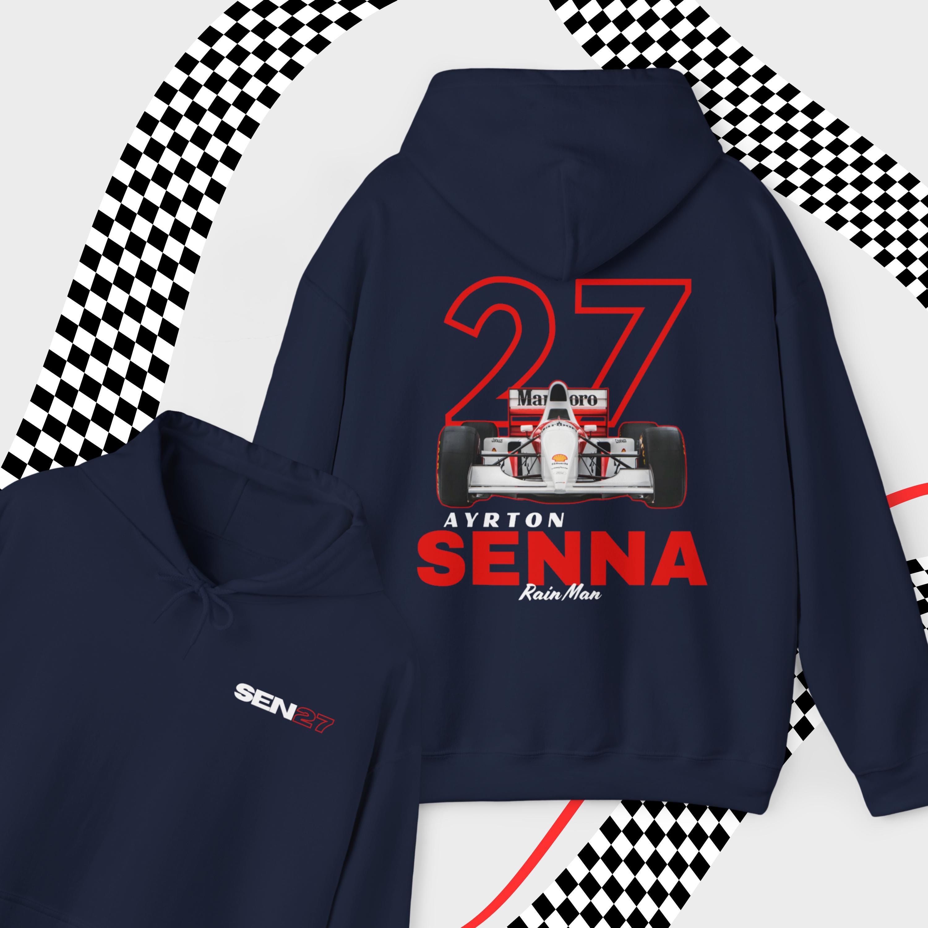 Ayrton Senna Hoodie: Vintage F1 Racing Driver Sweatshirt Formula One ...