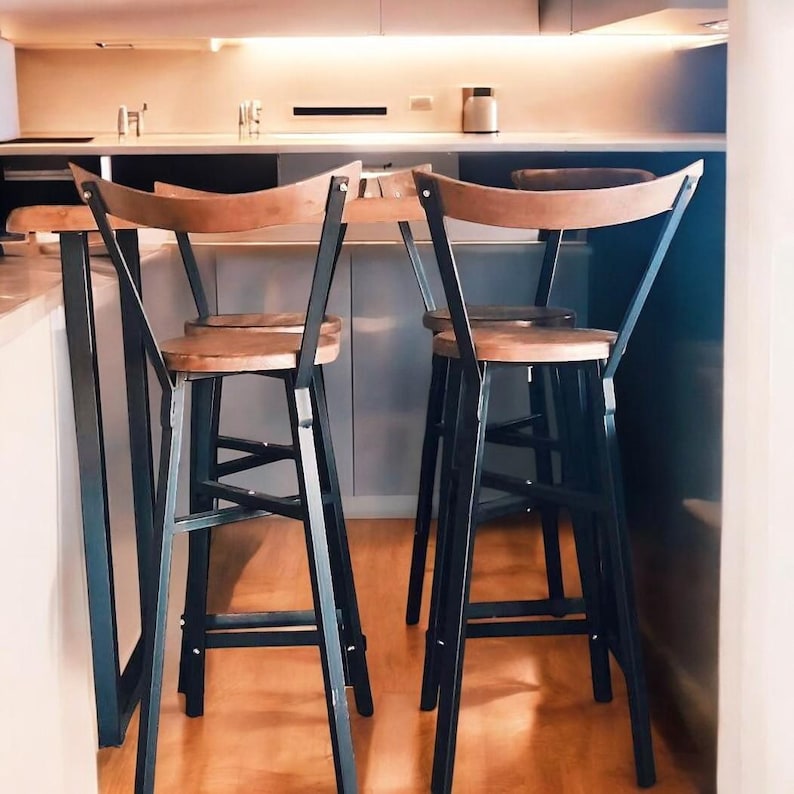Modern Bar Table Set With 2 Stools – Small Space Furniture for Kitchen ...