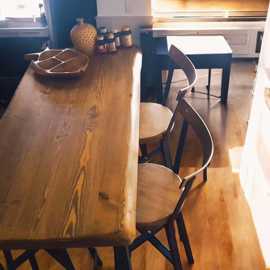 Modern Bar Table Set With 2 Stools – Small Space Furniture for Kitchen ...