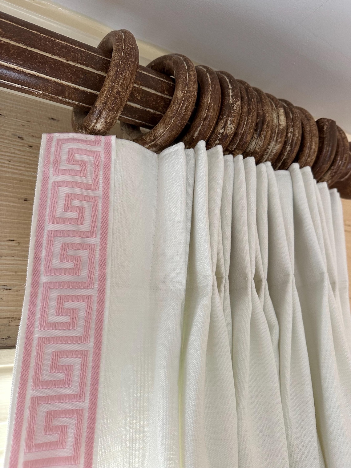 Linen Pinch Pleat Drapes With Trim Tape Many Fabric Colors Curtains ...