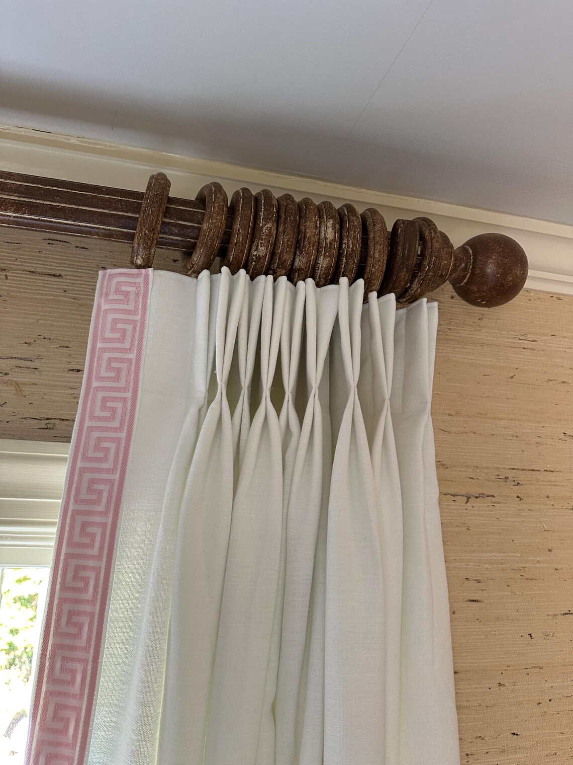 Linen Pinch Pleat Drapes With Trim Tape Many Fabric Colors Curtains ...