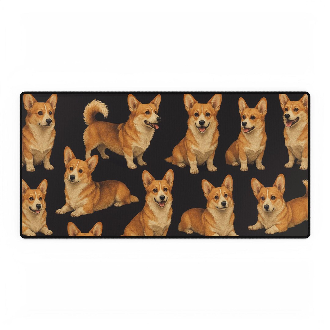 Corgi Desk Mat, Cute Desk Accessory, Pet Lover Gift, Home Office Decor ...