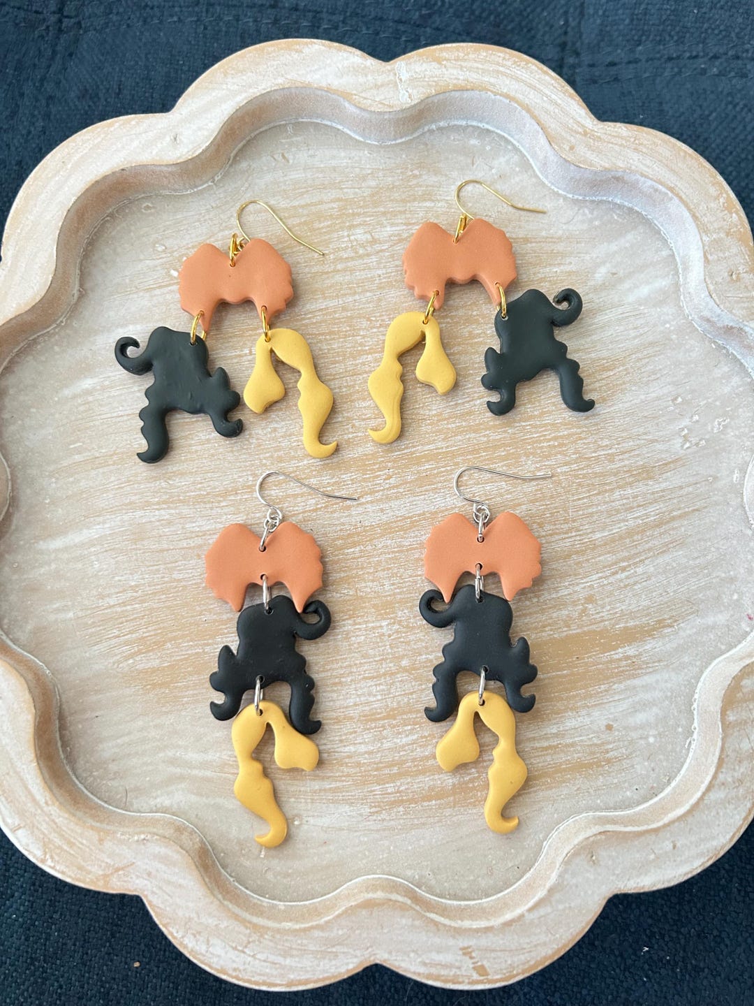 Hocus Pocus Earrings: Sanderson Sisters Polymer Clay Halloween Jewelry ...