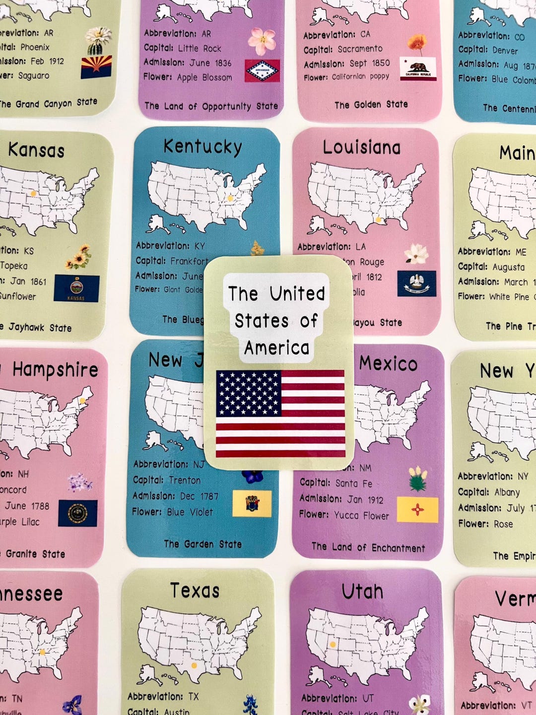 US States Flashcards Printable, Homeschool Resources, American ...