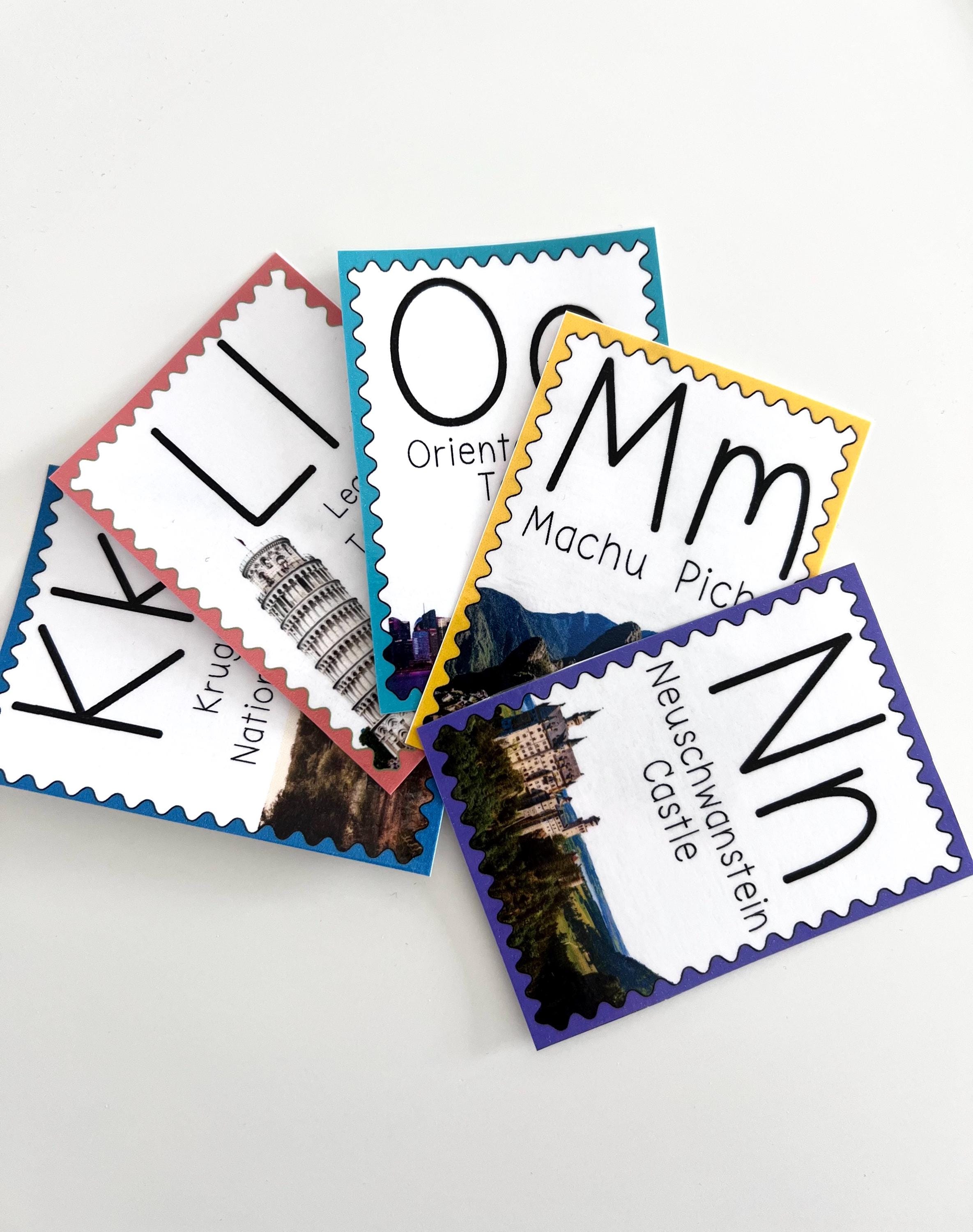World Landmark Alphabet Flashcards Printable A-Z, Homeschool Learning ...