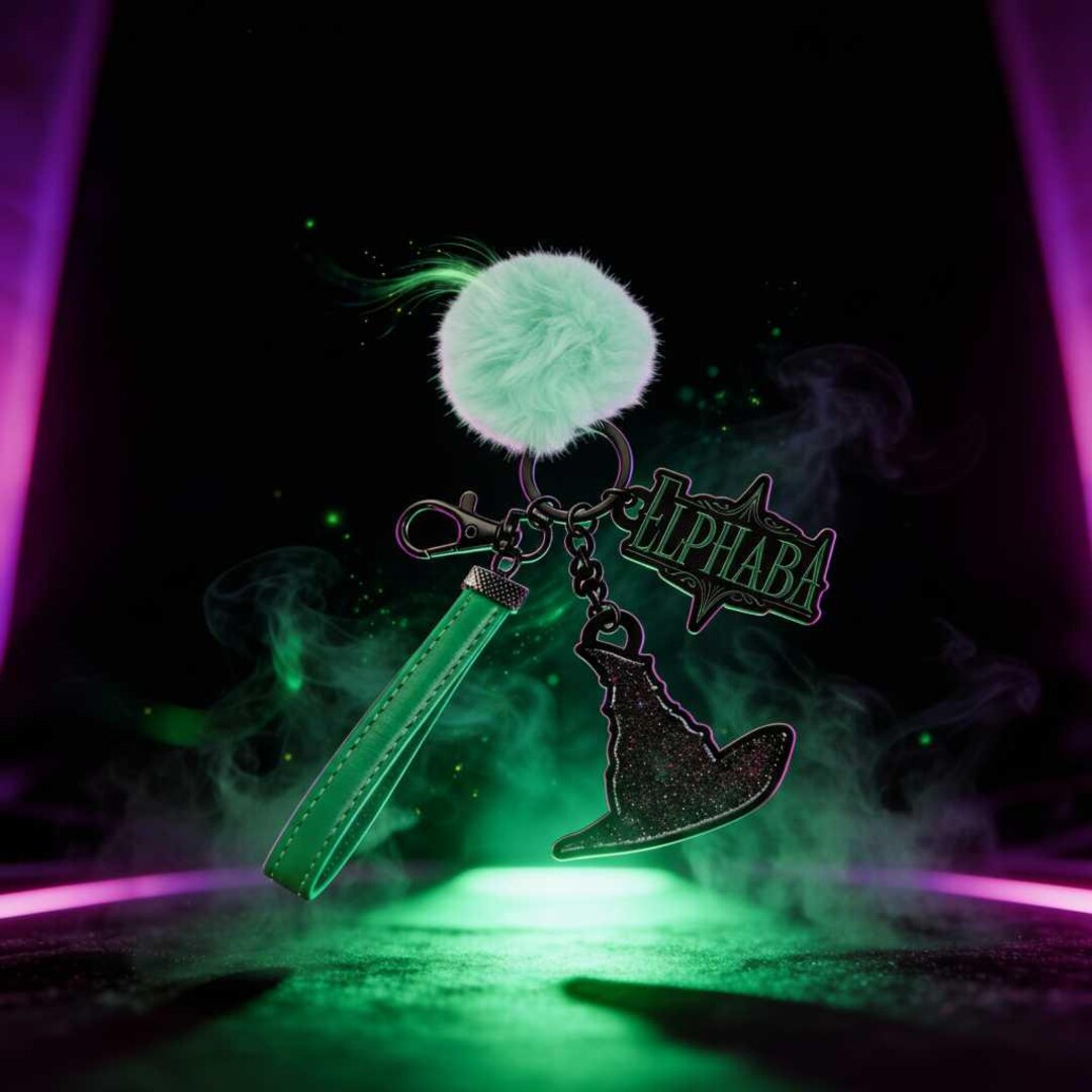 Elphaba Witch Hat Pom Pom Keychain - Wicked Broadway Charm - Etsy