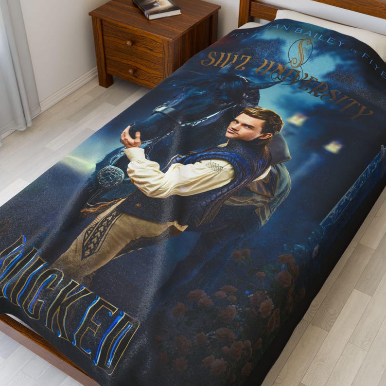 Jonathan Bailey as Fiyero in Wicked Plush Blanket, Wicked Movie Poster ...
