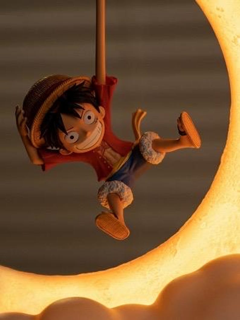 Luffy LED Anime Lamp – One Piece Night Light – Straw Hat Luffy 3D ...