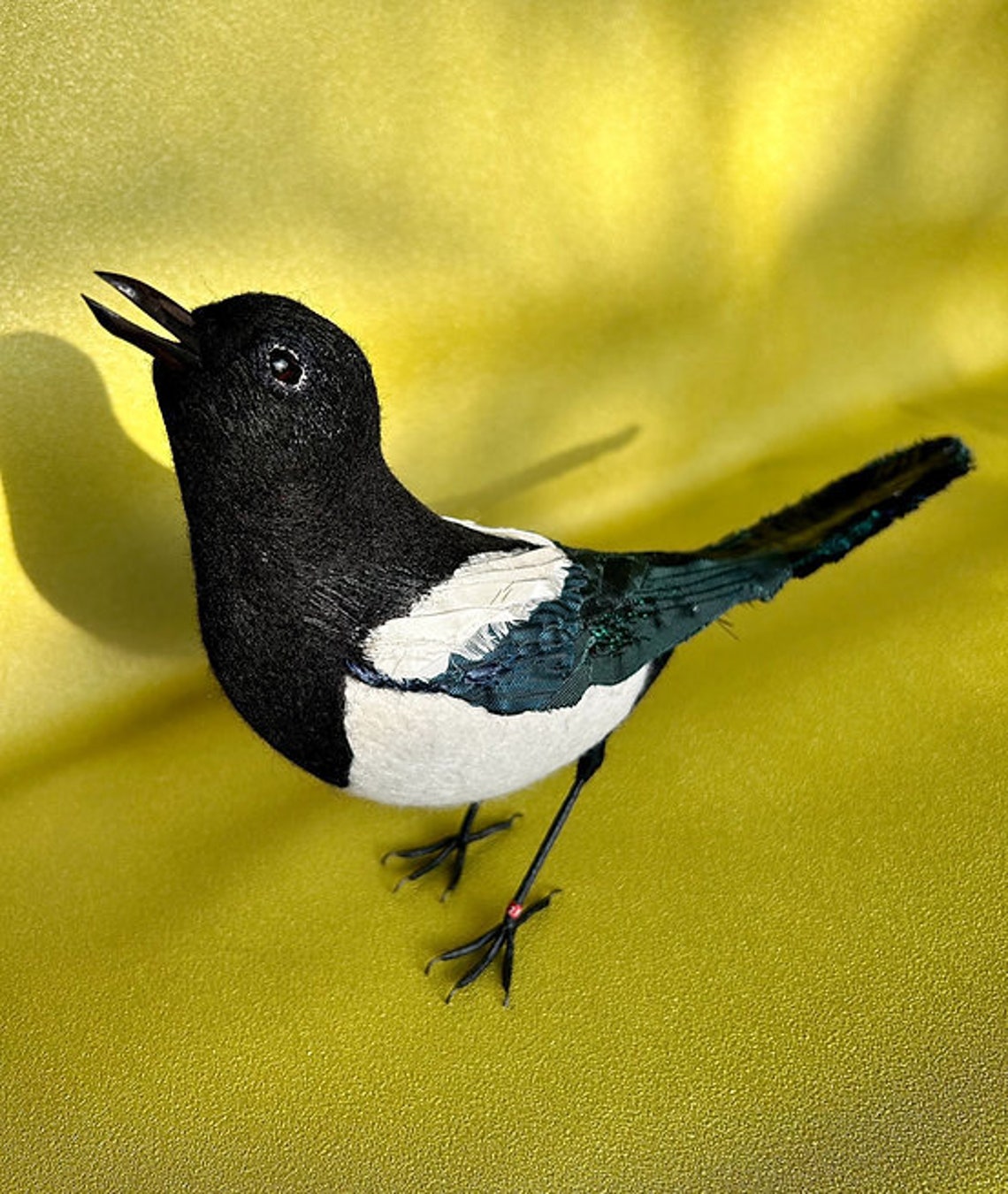 Textile Sculpture Magpie Bird - Etsy