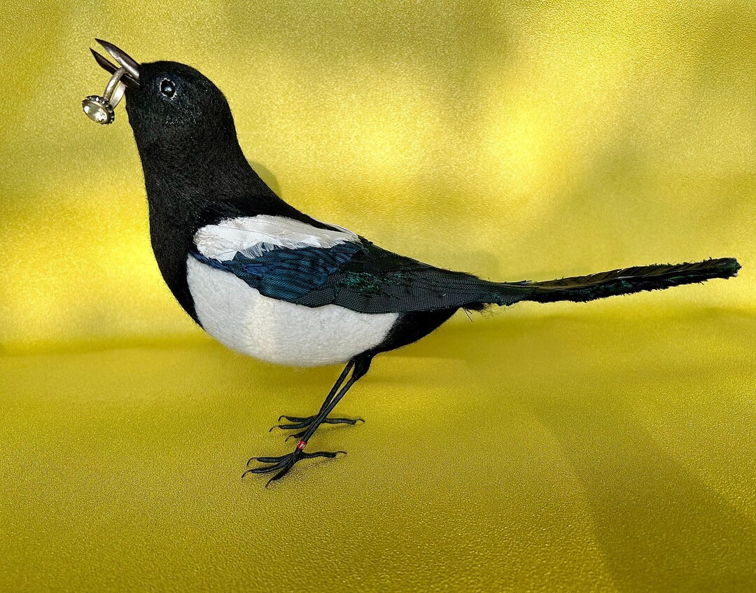 Textile Sculpture Magpie Bird - Etsy