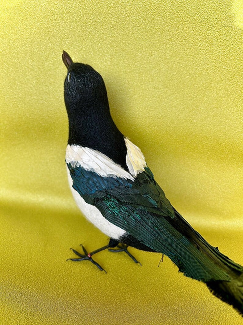 Textile Sculpture Magpie Bird - Etsy