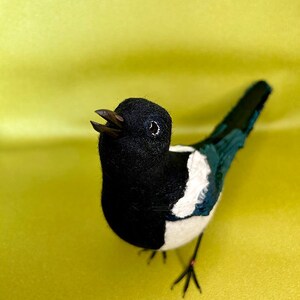 Textile Sculpture Magpie Bird - Etsy