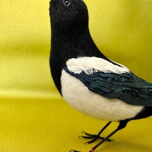 Textile Sculpture Magpie Bird - Etsy