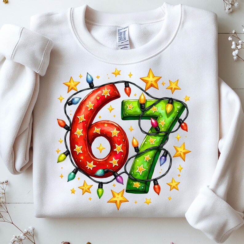 Christmas Light Six Seven Trendy Festive Sublimation Design Digital ...