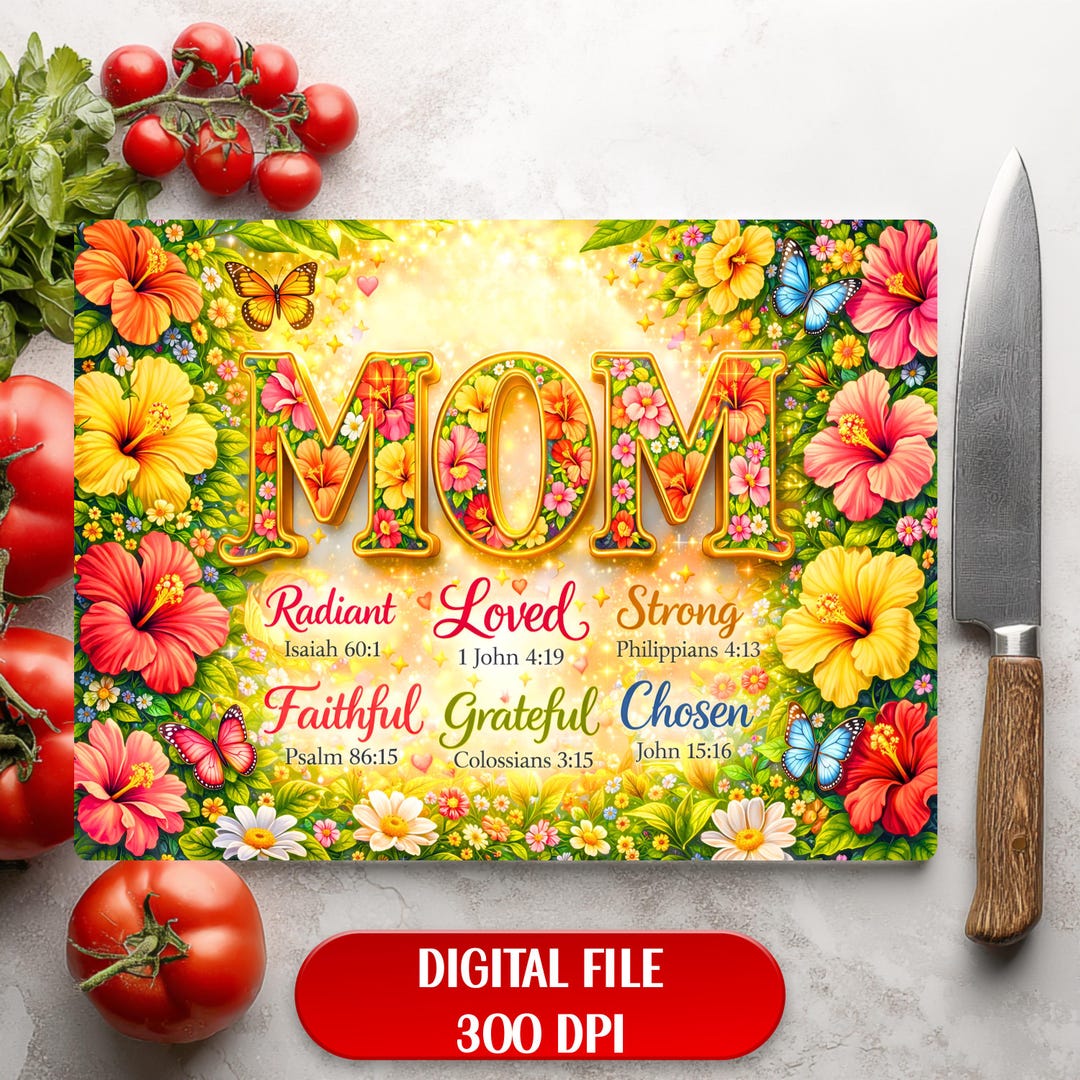 Floral Best Mom Mother's Day Religious Quotes Loved Blessed Glass ...