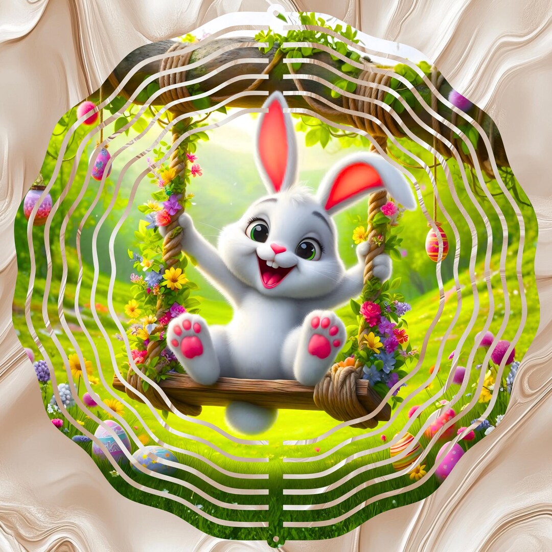 Easter Bunny Fun 12'' Wind Spinner Sublimation Design Digital Download ...