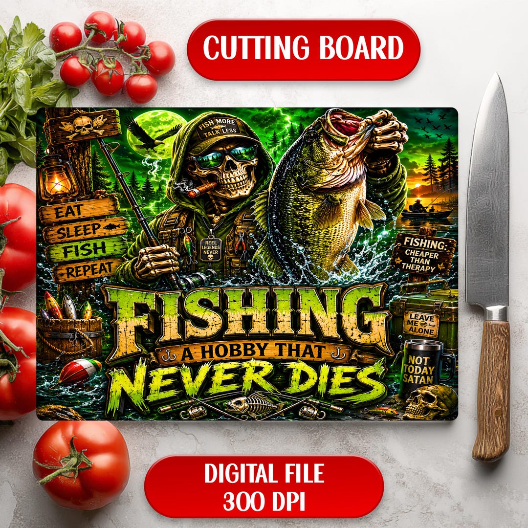 Pesca: um hobby que nunca morre. Tábua de corte PNG com esqueleto de ...