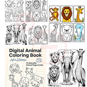 Animal Coloring Book for Kids: Zoo & Farm Pages (digital Download PDF ...