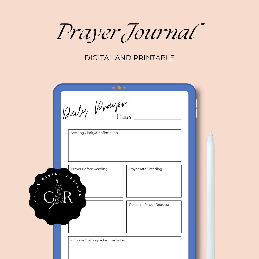 Prayer Journal Daily Planner Printable, Instant Download Planner Pages ...
