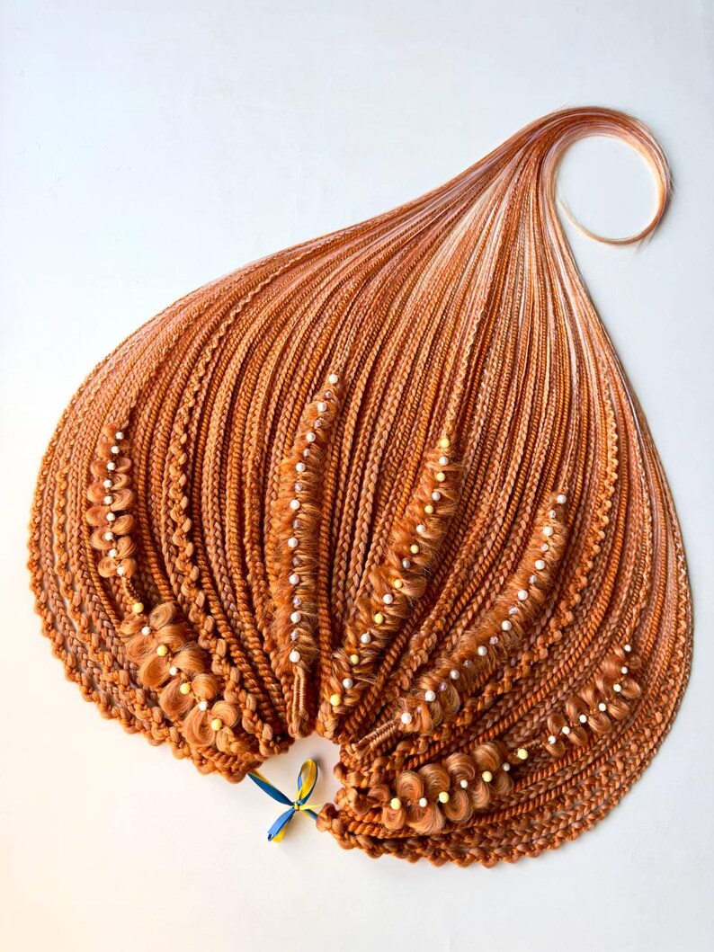 Copper Ginger Boho Dreadlock Extensions, Synthetic Dreads, Braided Hair ...