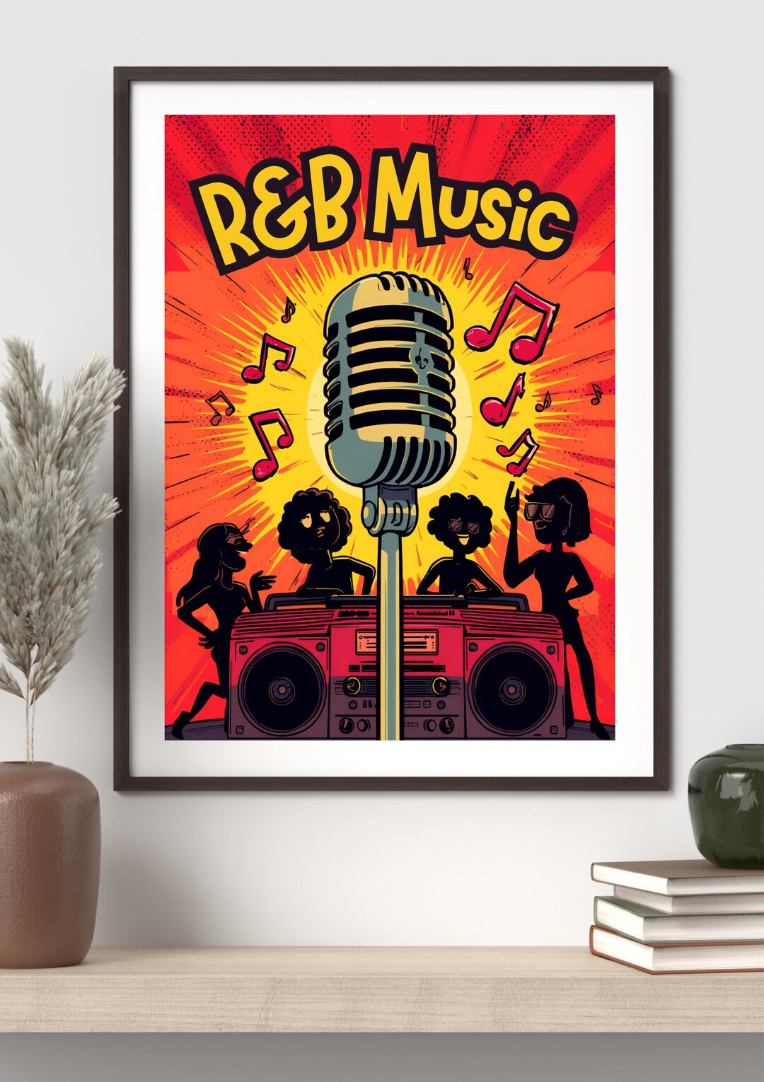 Retro R&B Music Poster – Vibrant Art Print - Art Print for Music Lover ...
