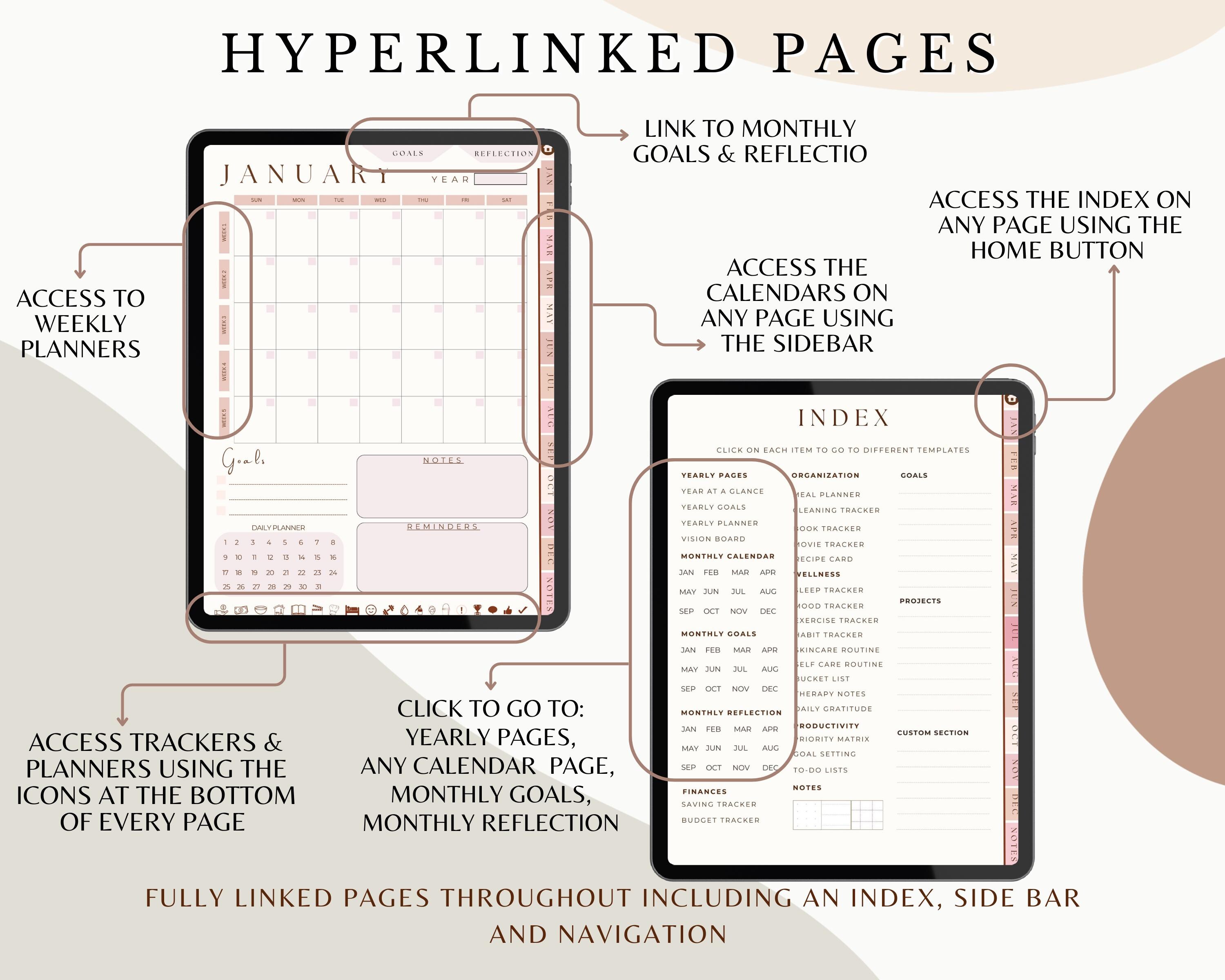 Editable Digital Planner Template in Canva | Personal Use | Aesthetic ...
