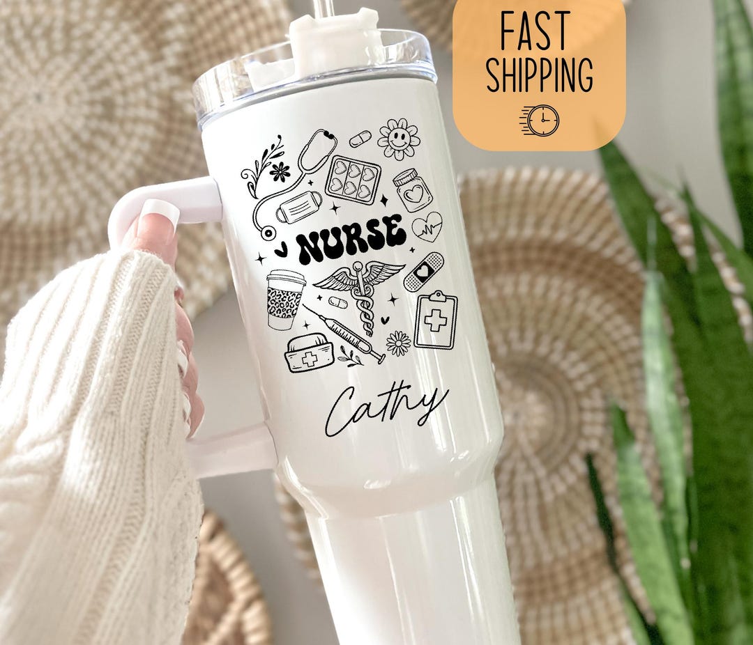 Nurse Themed Cup, Personalized Nurse Cup, Nurse Appreciation Cup, Nurse ...