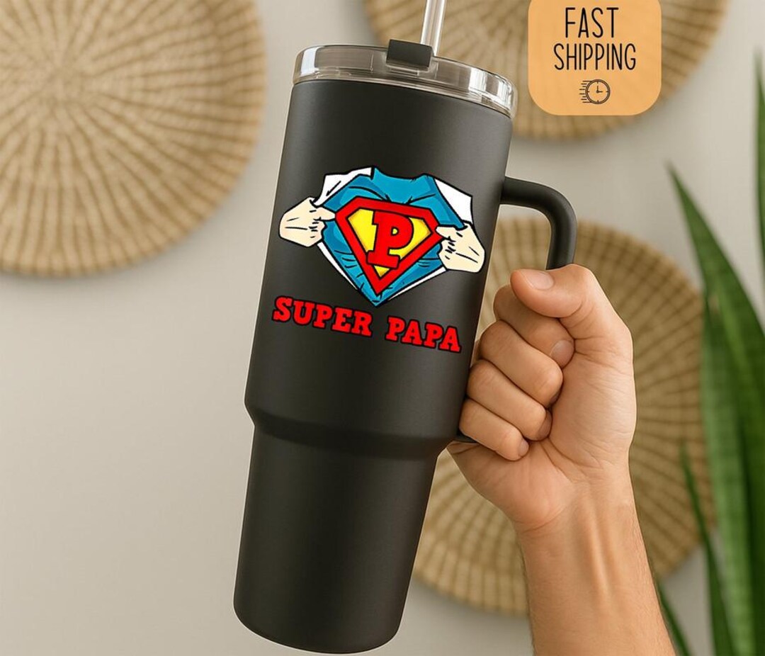 Super Papa Superhero Cup, Father's Day Cup, Dad Birthday Cup, Super Dad ...