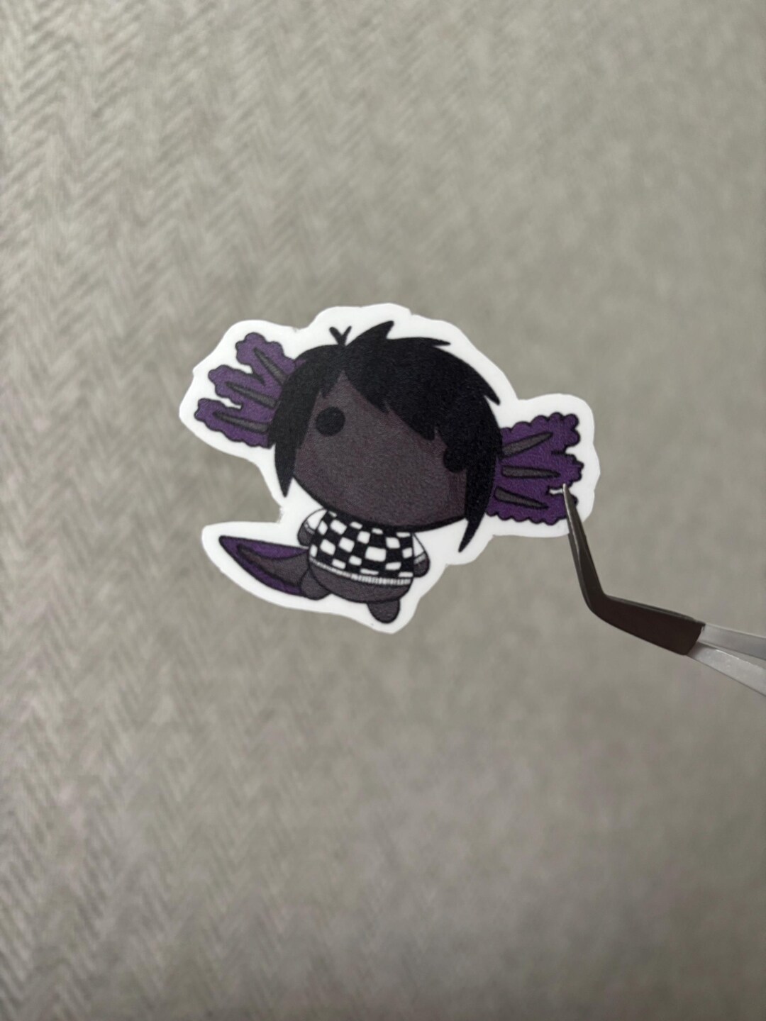 Emo Axolotl Vinyl Sticker: Goth Kawaii Decal for Laptop, Water Bottle ...