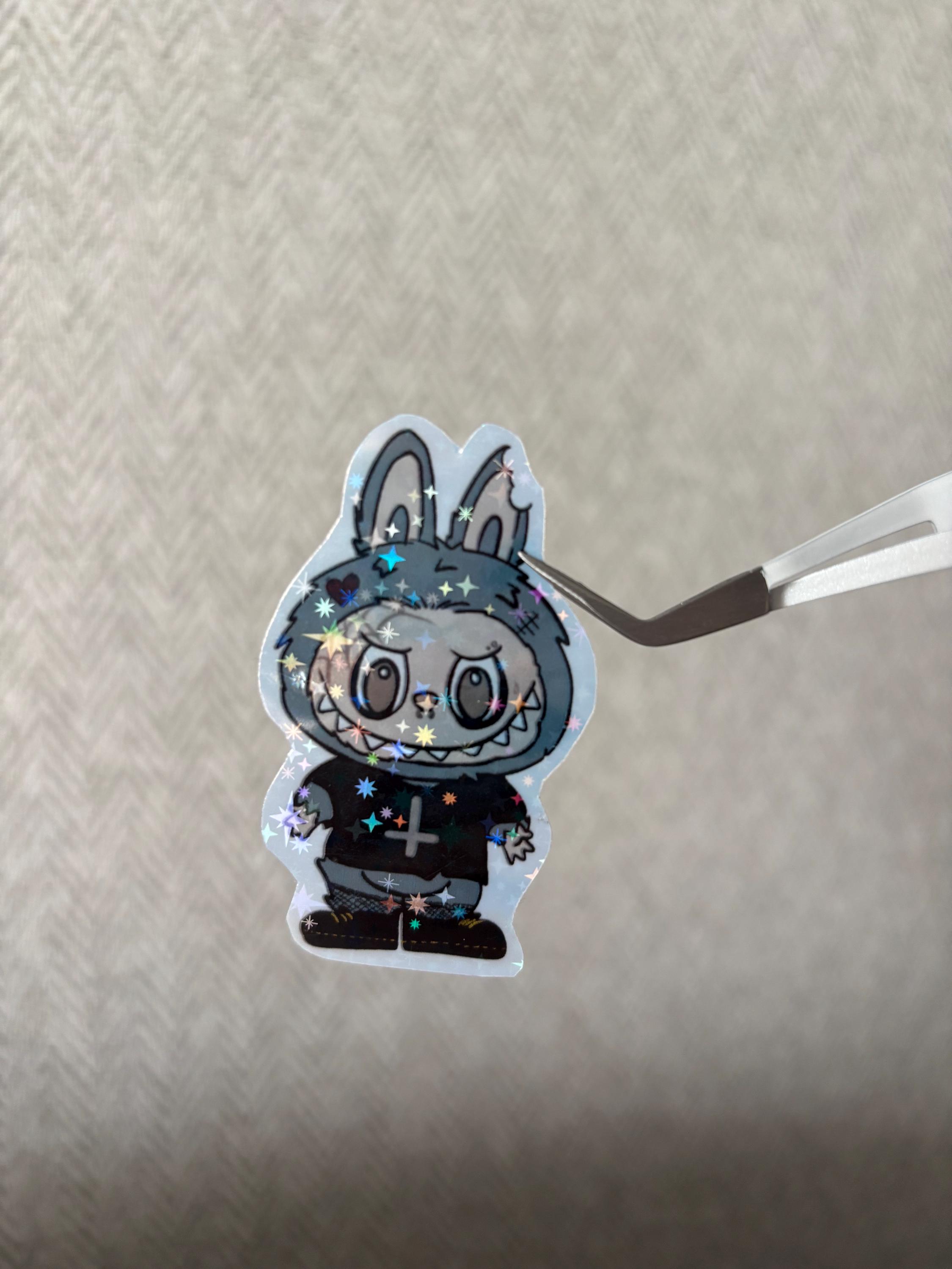 Emo Labubu Vinyl Sticker Cute Goth Aesthetic Waterproof Decal for ...