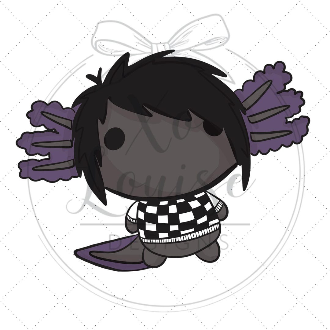 Emo Axolotl Vinyl Cute Goth Amphibian Decal for Laptop Water Bottle ...