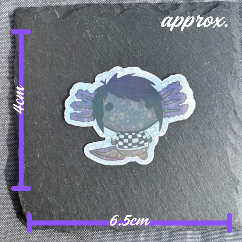 Emo Axolotl Vinyl Sticker – Cute Goth Amphibian Decal | Waterproof ...